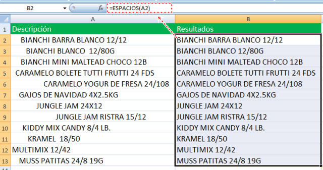 Quitar espacios en Excel - Siempre Excel Quitar espacios en Excel - Siempre Excel