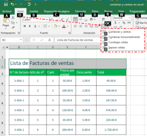 Unir celdas en Excel: combinar y centrar - Siempre Excel