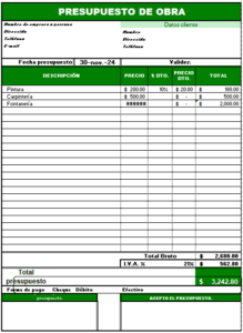 Presupuesto de Obra en Excel - Siempre Excel